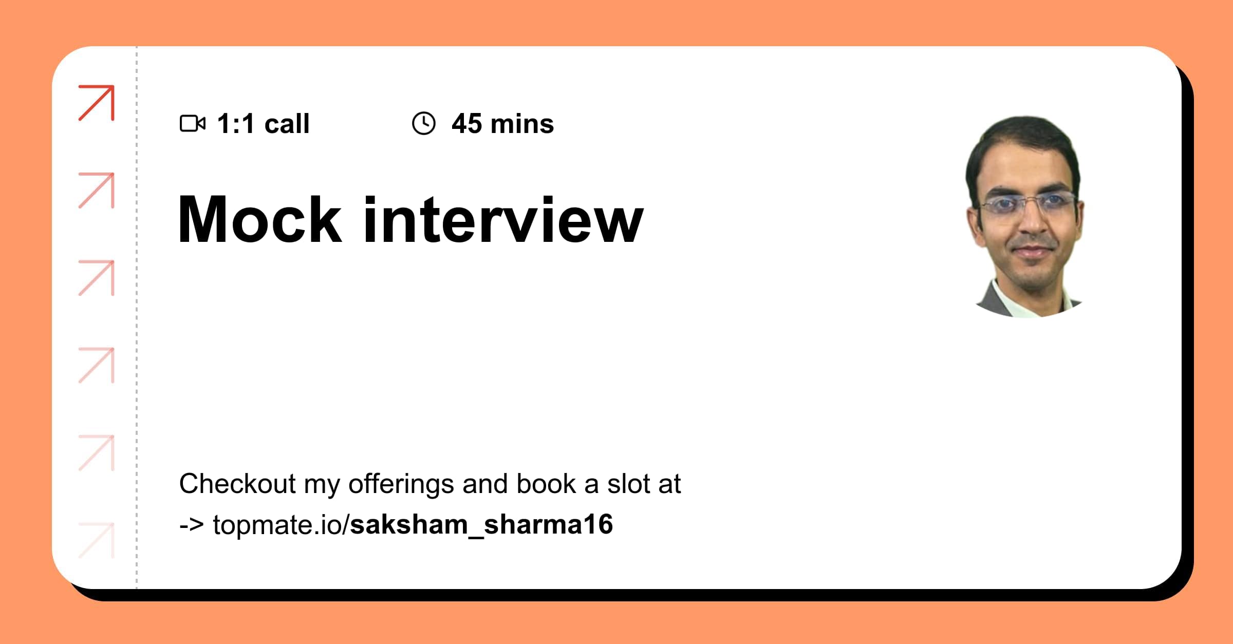 Mock interview + Resume Review with Saksham Sharma